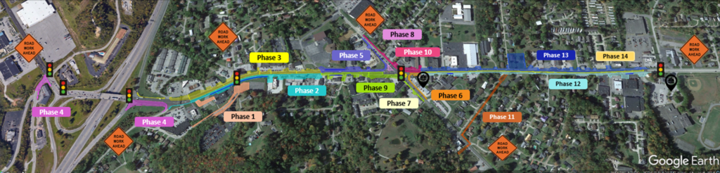 Phase 12 (Completed) – Phase 13 – Cross Lanes Widening Project